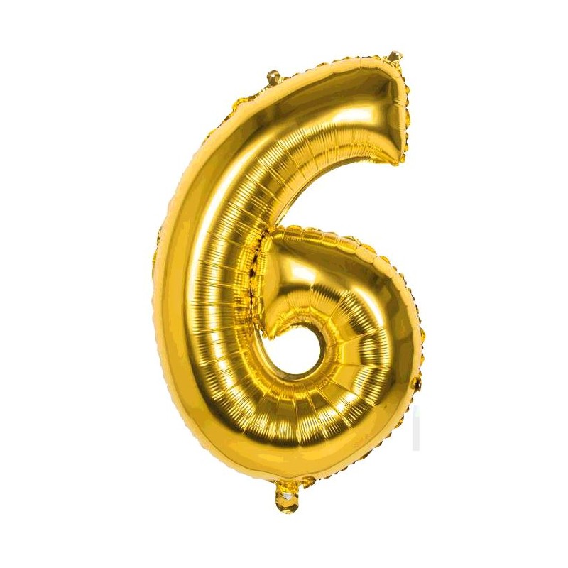BALLON CHIFFRE 6 OR 86CM - Ouest Fetes